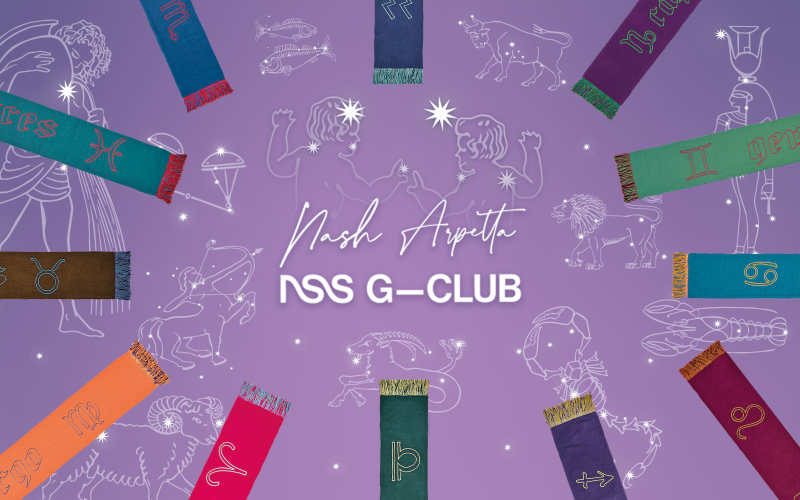 Wear your zodiac sign with Nasharpetta x nss G-Club scarves