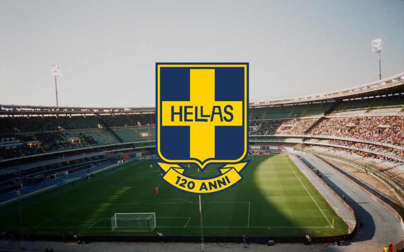 The logo dedicated to 120 years of Hellas Verona - nss sports
