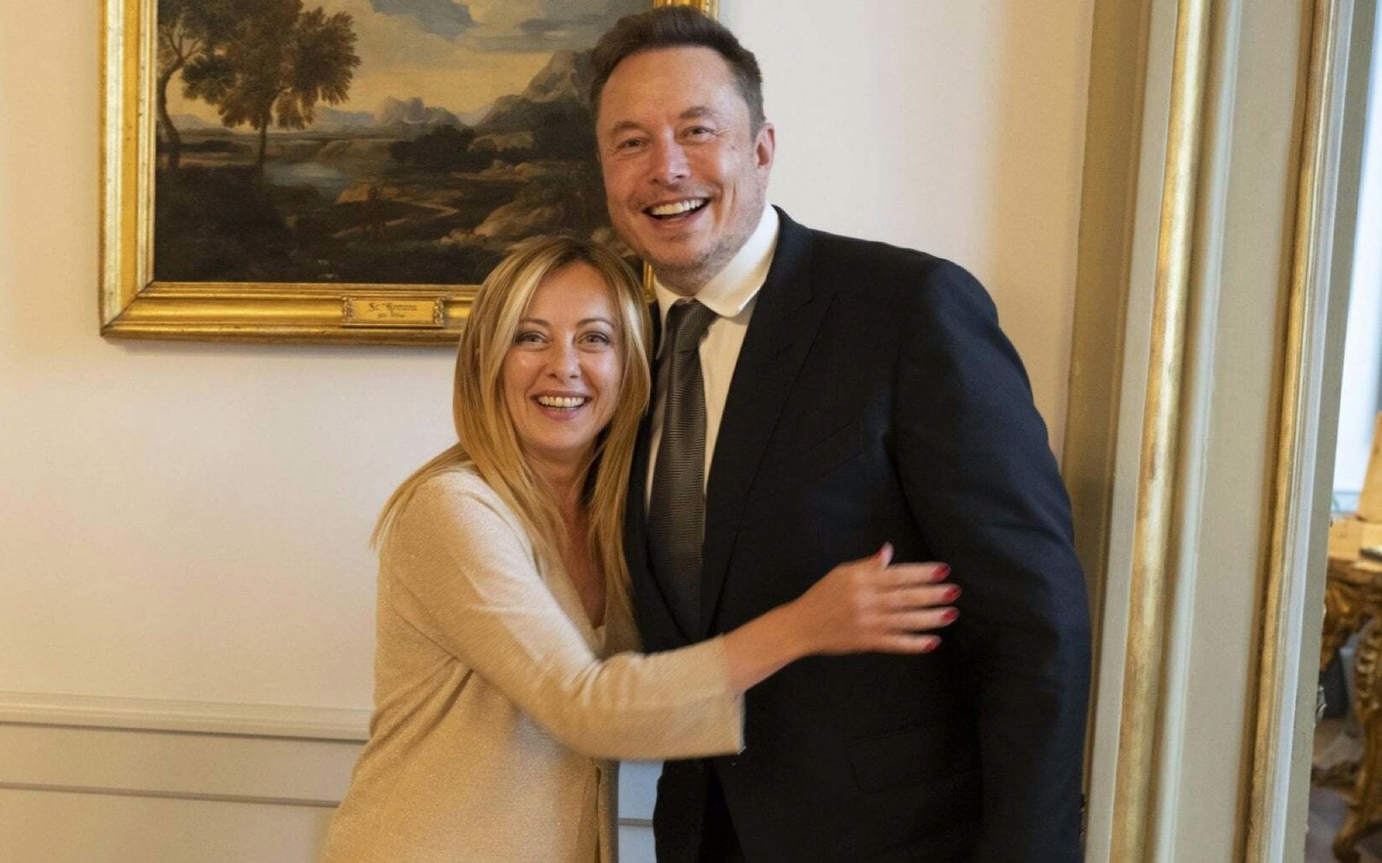 Elon Musk and Giorgia Meloni in Rome