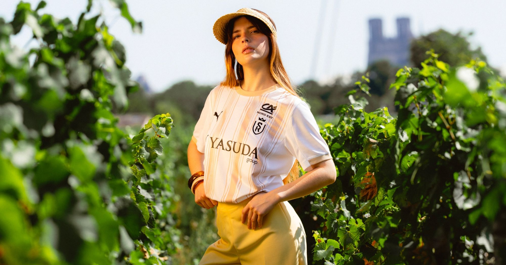 Stade de Reims, the new Away jersey for the 2025/26 season is champagne-coloured - nss sports